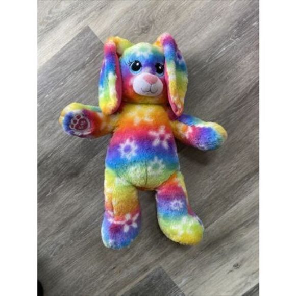 Toys | Build Abearrainbow Rabbit Plush Tie Dye Bunny 17 Inches Stuffed ...